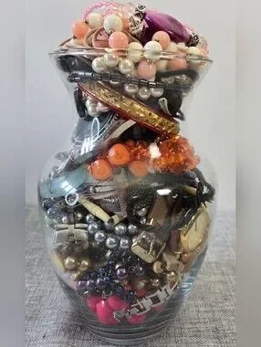 Jewelry | Mistery Costume Jewelry Jar Lot Vintage To Now To Wear Or For ...